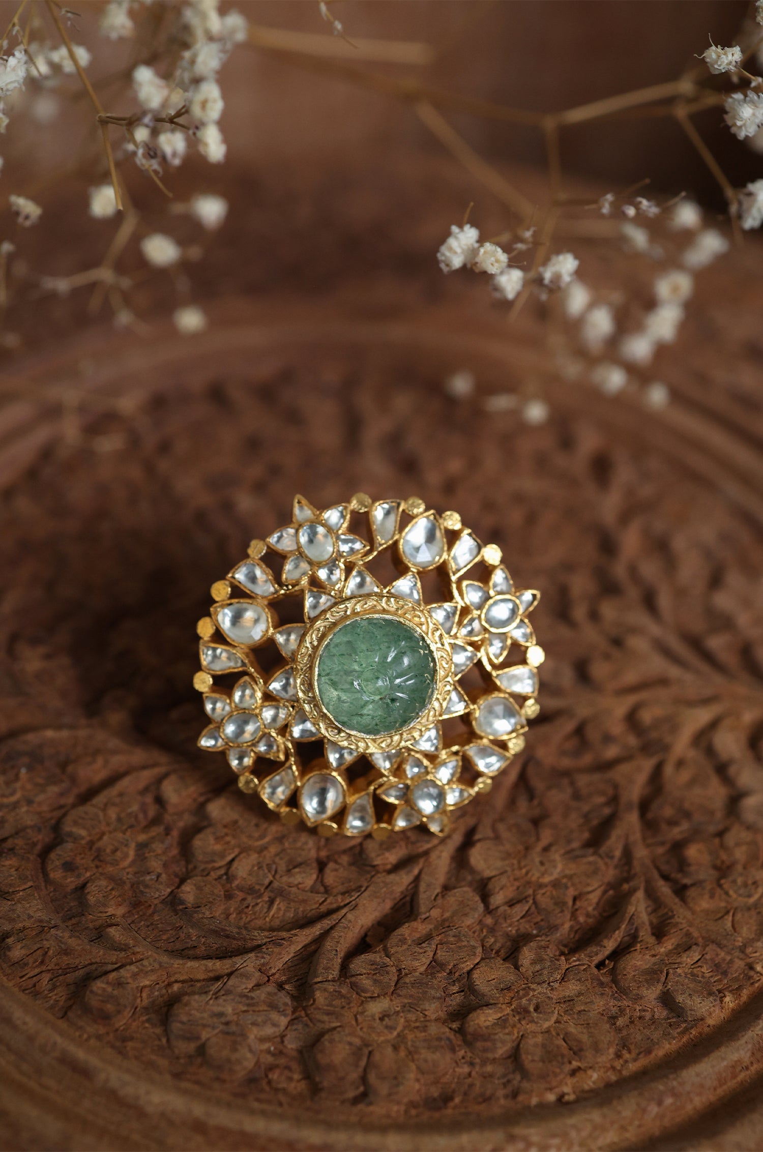 Naaz Moissanite Polki Silver Ring – Paisley Pop Shop