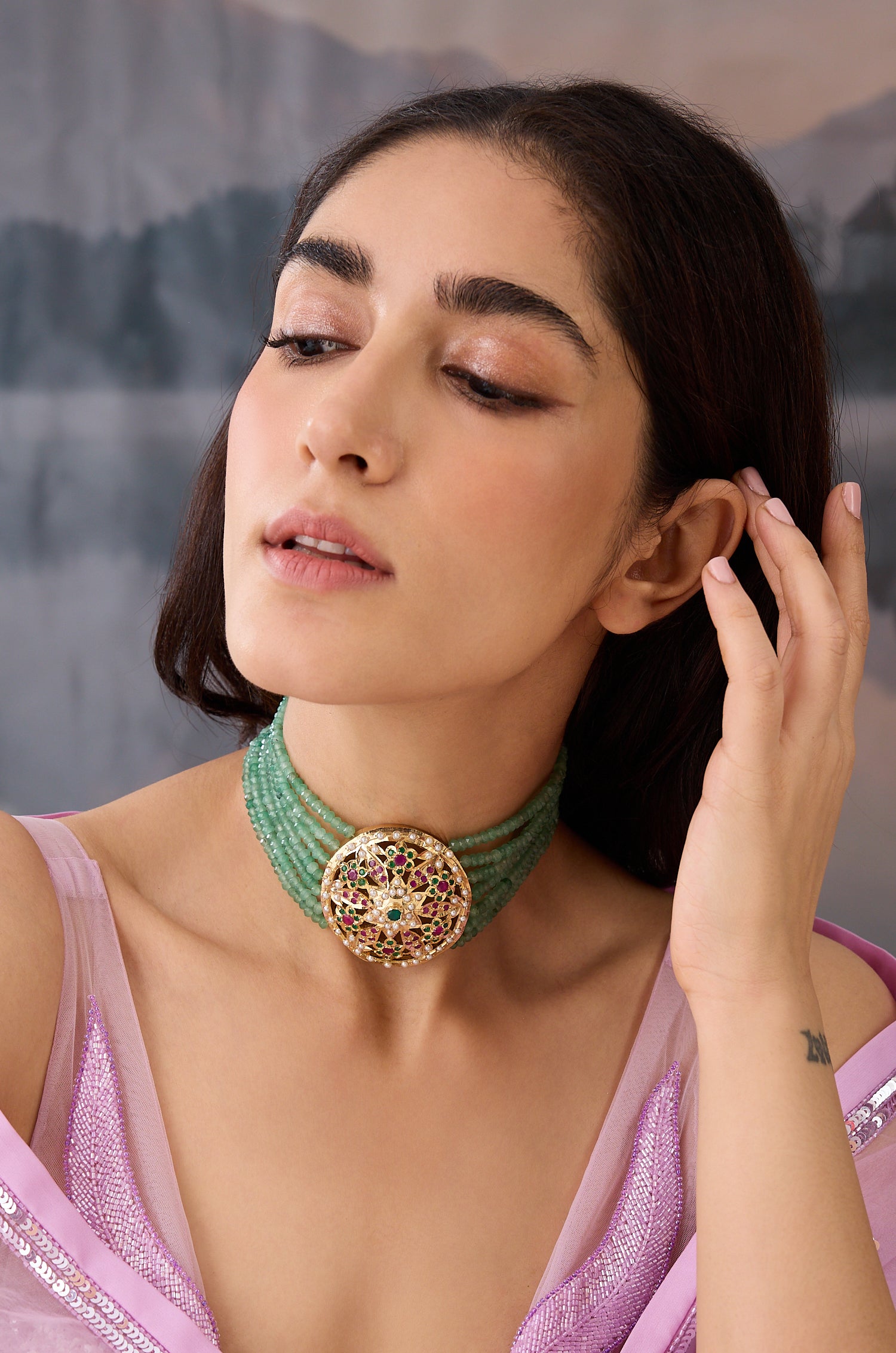 Faaria Green Jadau Necklace – Paisley Pop Shop