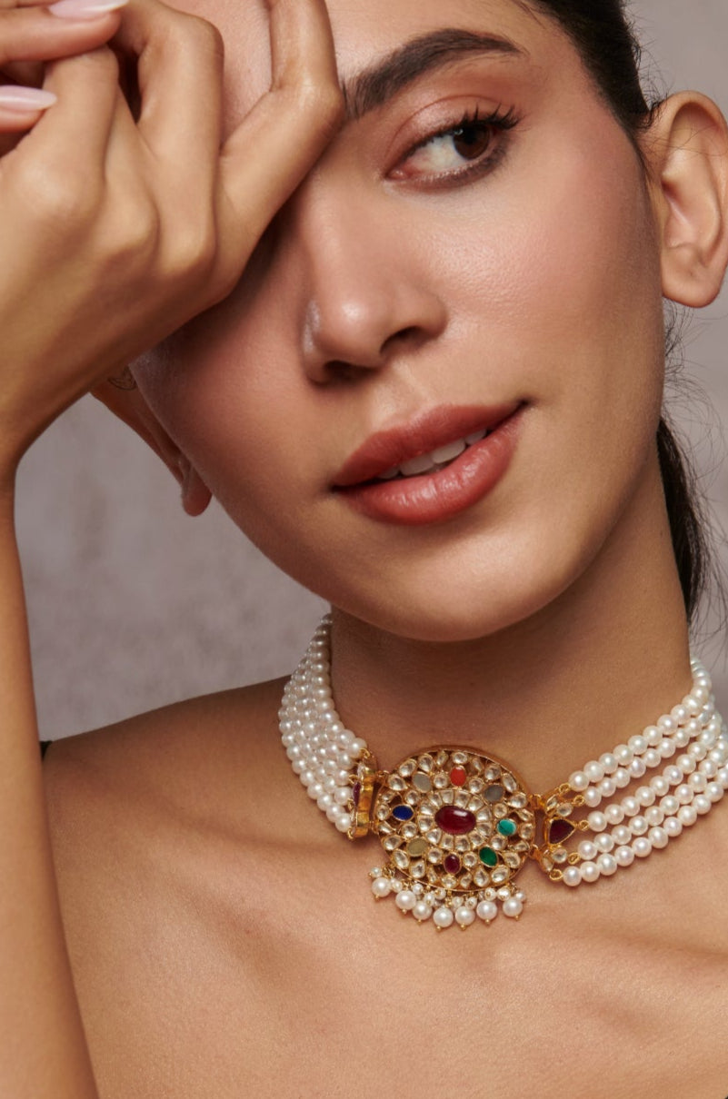 Adeza Navrattan Silver Necklace – Paisley Pop Shop