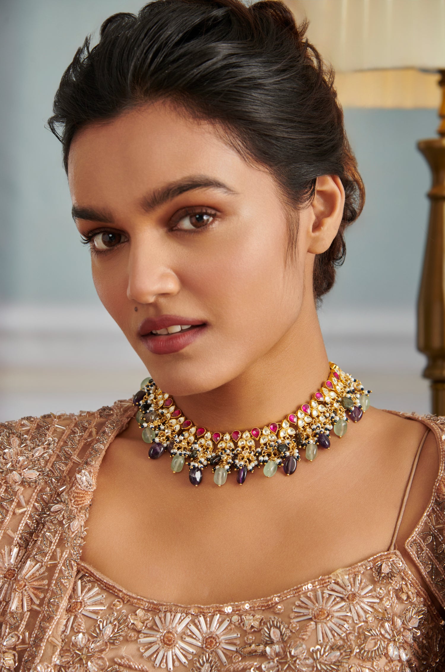 Rutvika Multicolored Kundan Necklace – Paisley Pop Shop