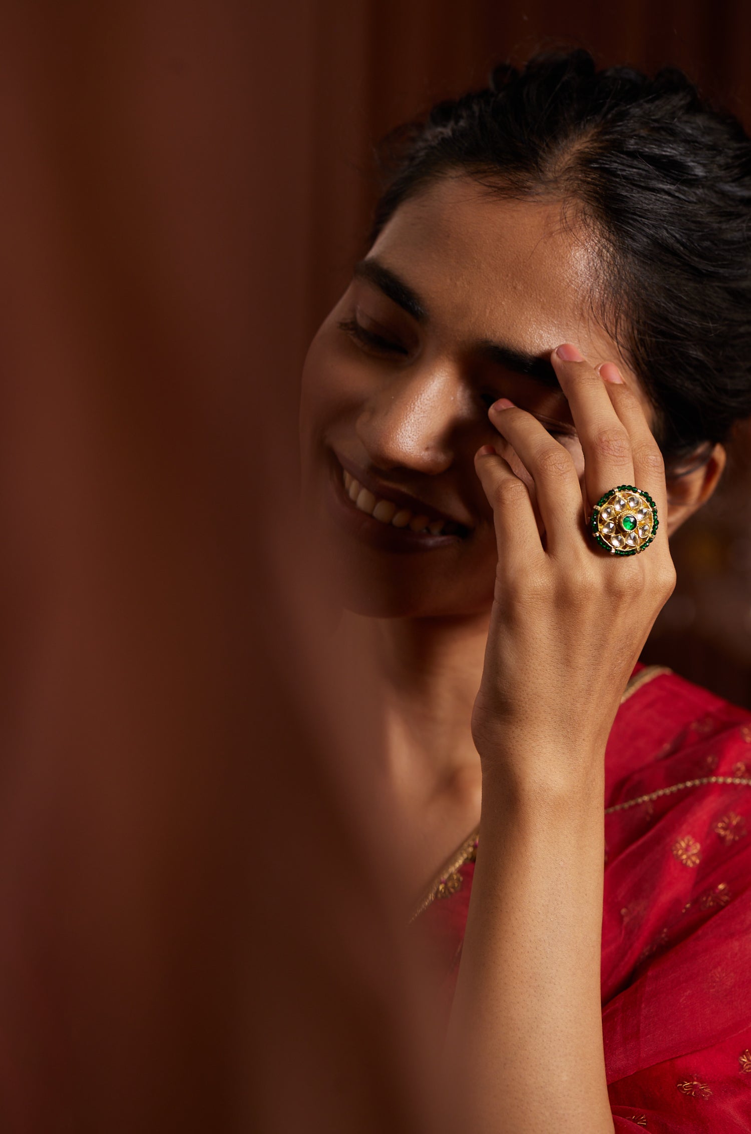 Mira Green Kundan Ring – Paisley Pop Shop