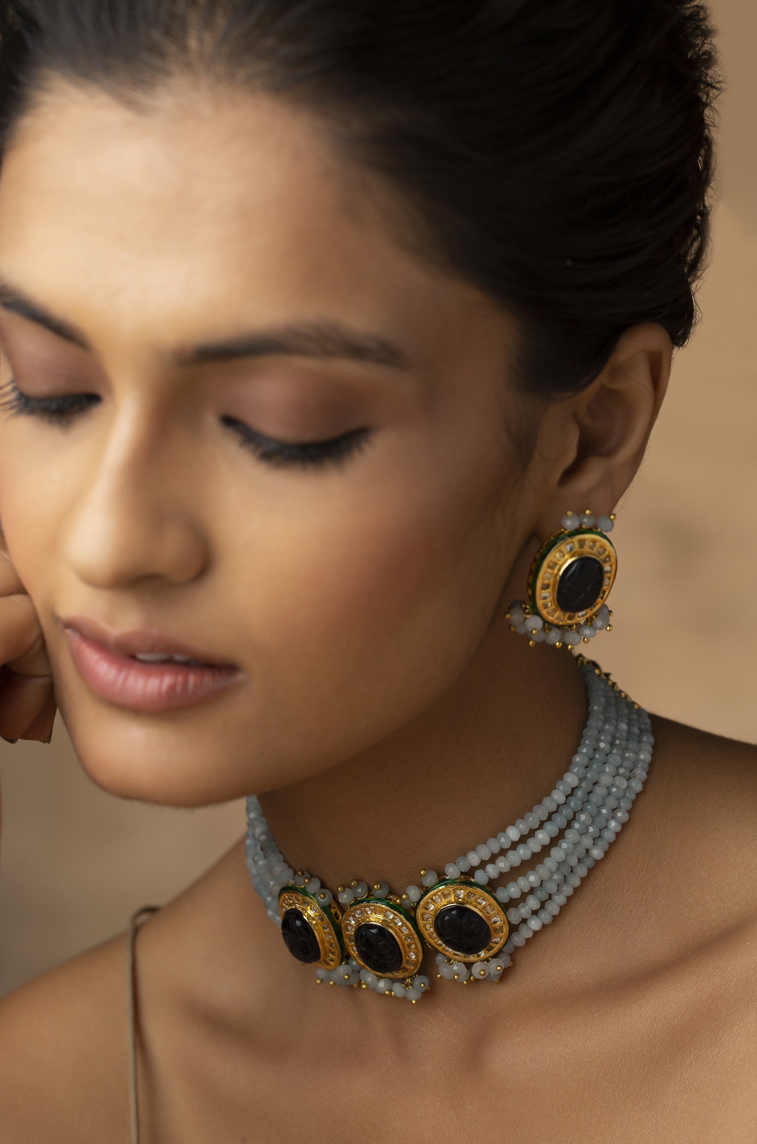 Purvi Blue Kundan Necklace Set – Paisley Pop Shop