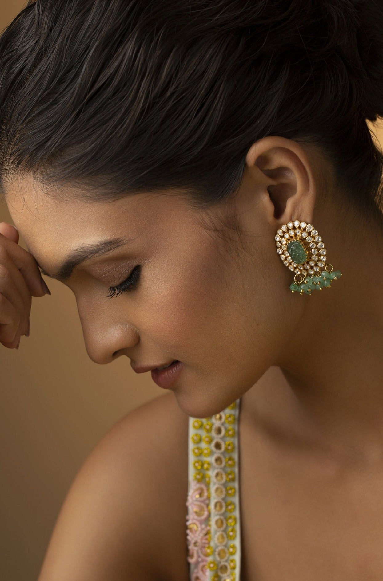 Zifar Green Polki Silver Studs – Paisley Pop Shop