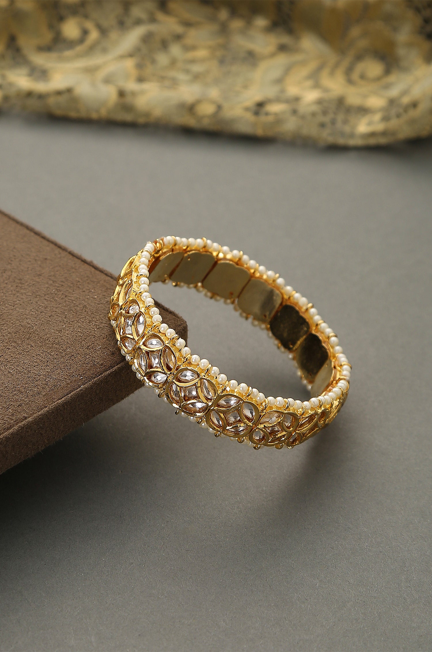 Asis Pearl And Kundan Bangle – Paisley Pop Shop
