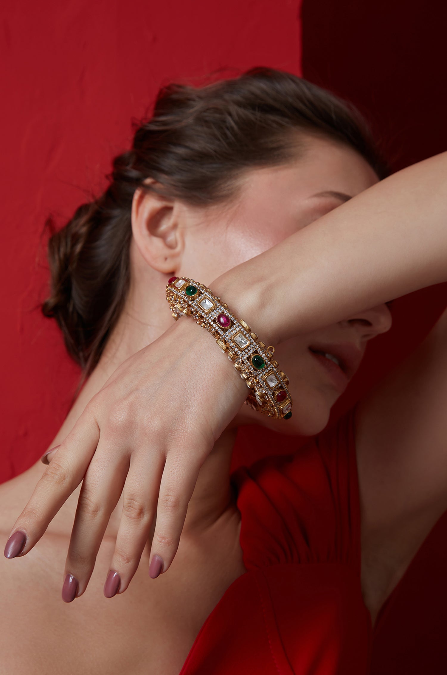 Aashrita Multicolored Polki Bangle – Paisley Pop Shop