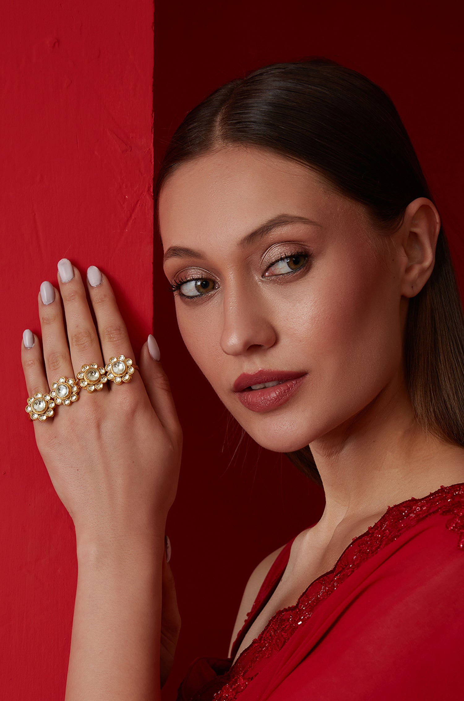 Magadhi Floral Kundan Ring – Paisley Pop Shop
