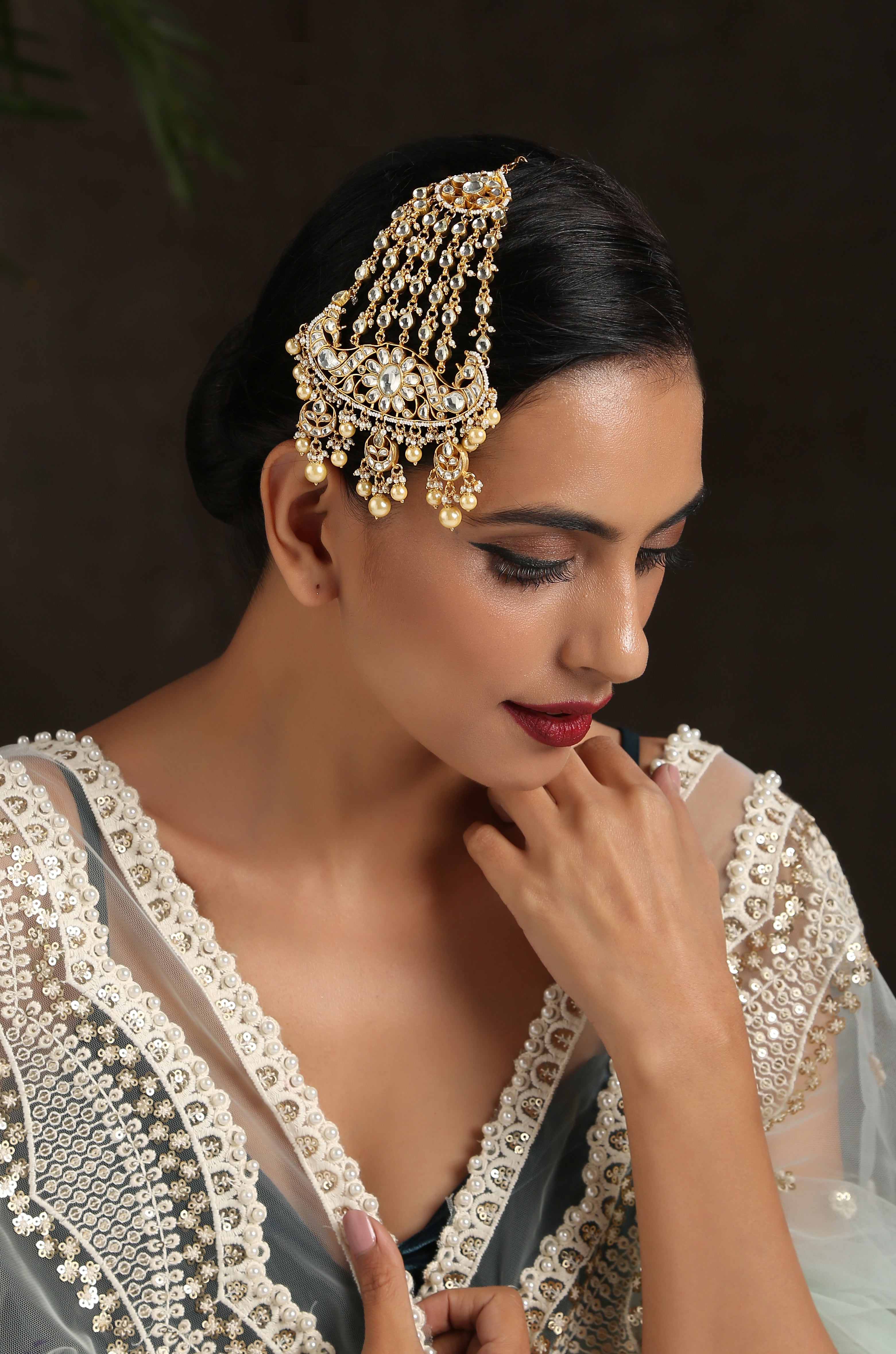 Nagma Kundan And Pearls Passa / Jhoomar – Paisley Pop Shop